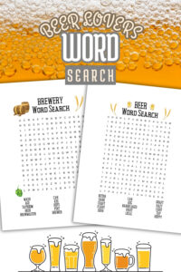 Beer Word Searches - 3 Printable Party Games for Adults
